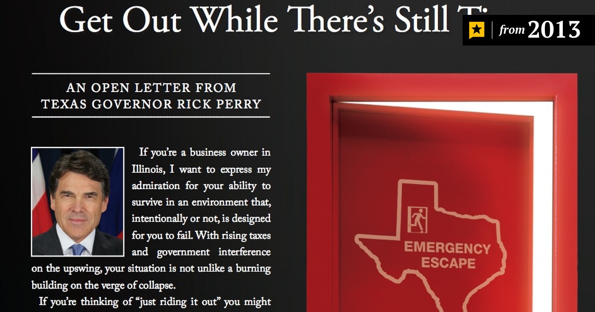 Perry Ad Campaign Targets Illinois Businesses | The Texas Tribune