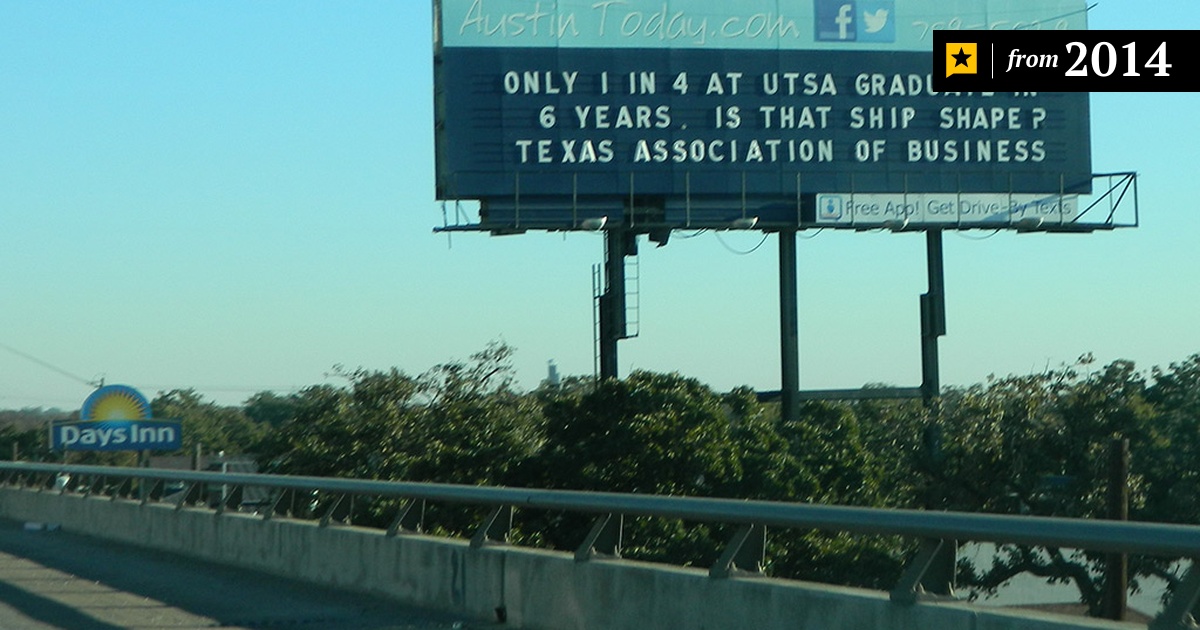 Billboard Takes Aim at UTSA Graduation Rates | The Texas Tribune