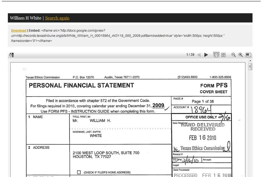 Read 3,000 Officials' Personal Financial Docs | The Texas Tribune
