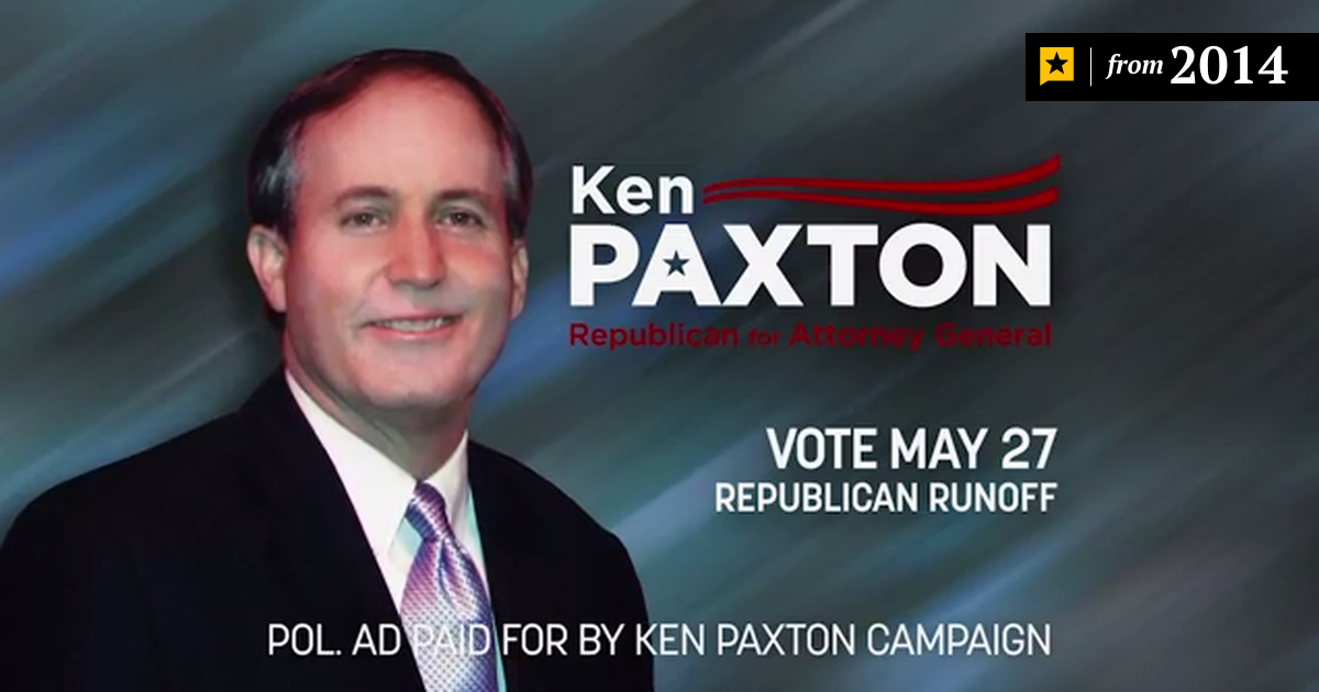 Paxton Releases Ad Targeting "Lobbyist Dan Branch" | The Texas Tribune