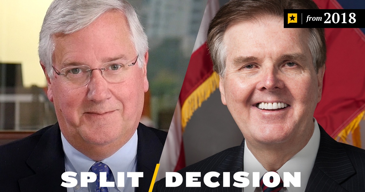 Split Decision: Dan Patrick and Mike Collier for Texas Lt. Governor ...