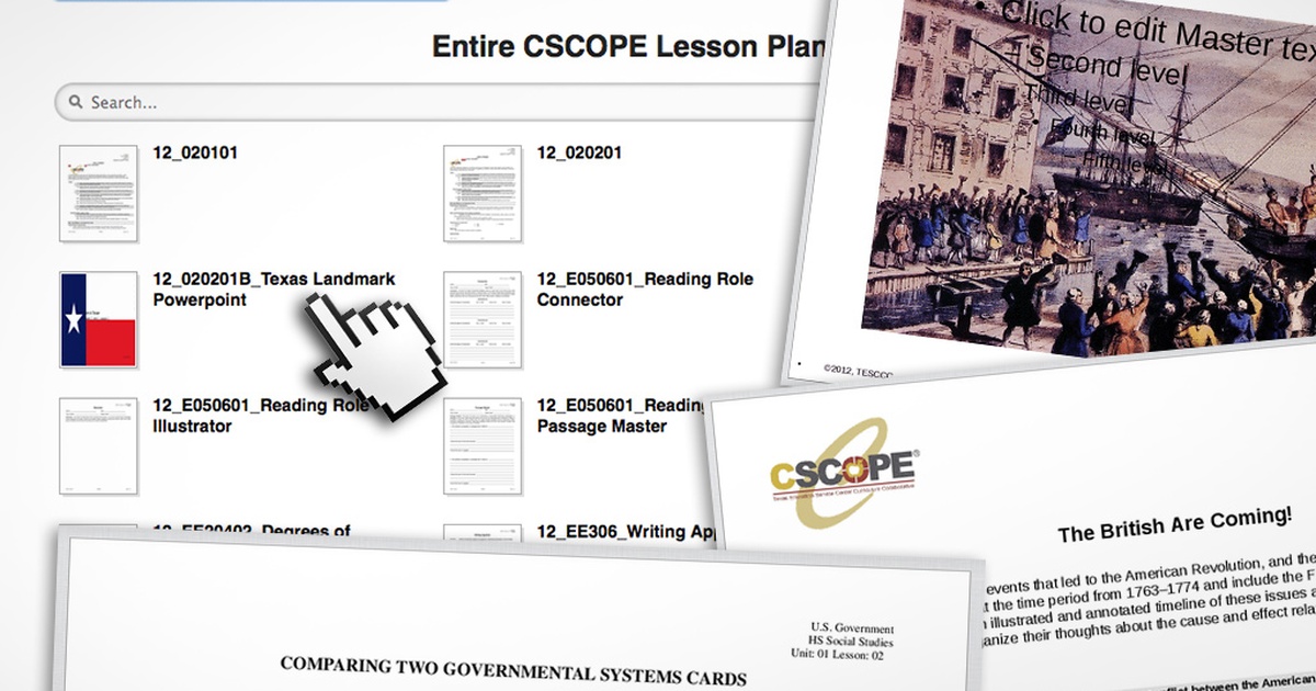 Interactive: Search CSCOPE Lesson Plans | The Texas Tribune
