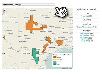 Interactive Map: House Committees by Member Districts | The Texas Tribune