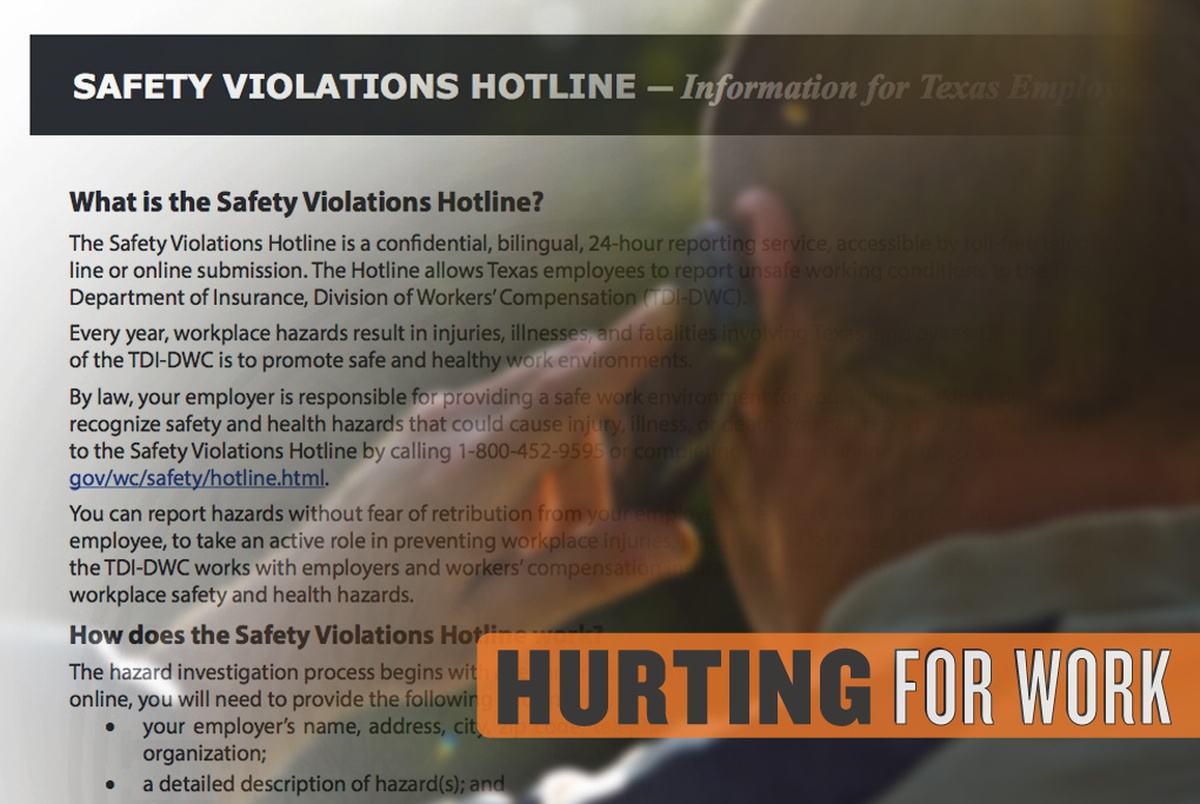Texas Work Safety Hotline Upgraded | The Texas Tribune